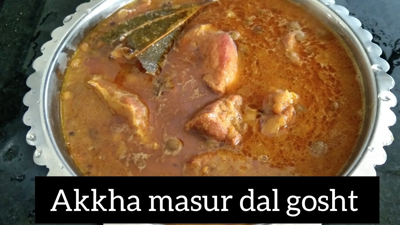 Akkha masur dal gosht recipe @YHD. - YouTube