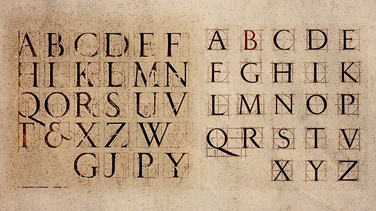 Roman Style Lettering Alphabet