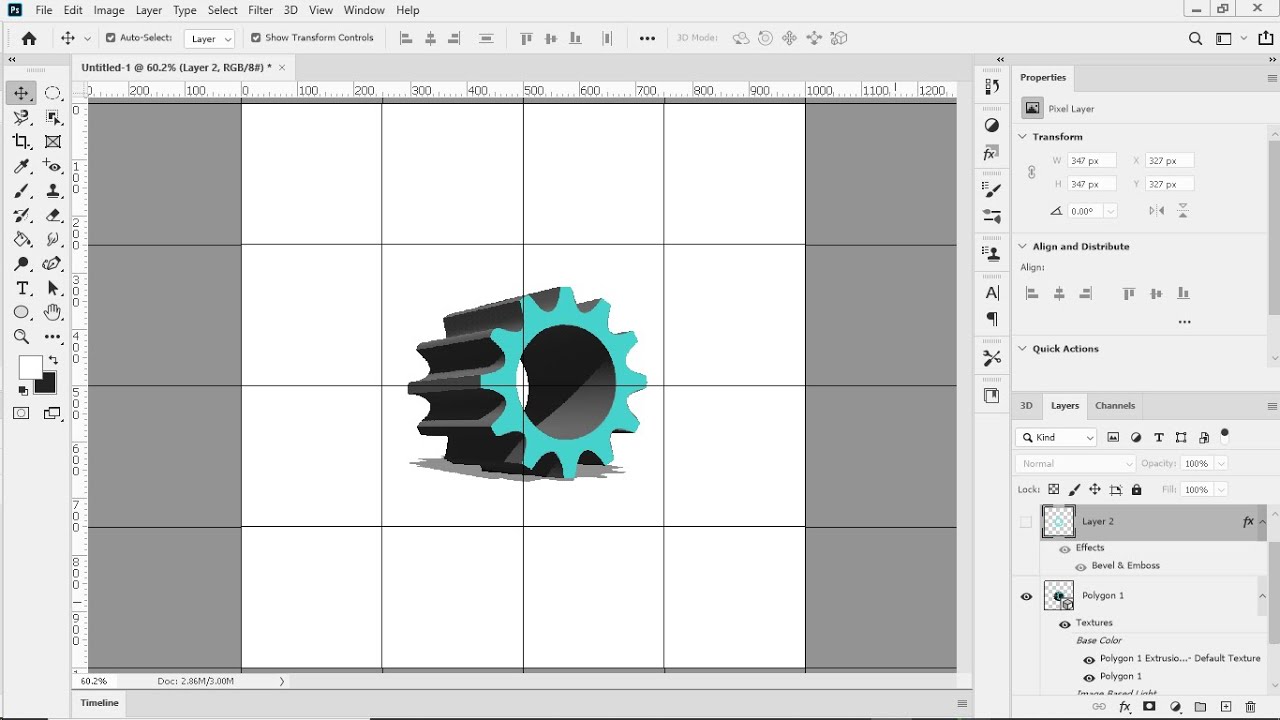 Photoshop Tricks: Create a 3D extruded Gear - YouTube