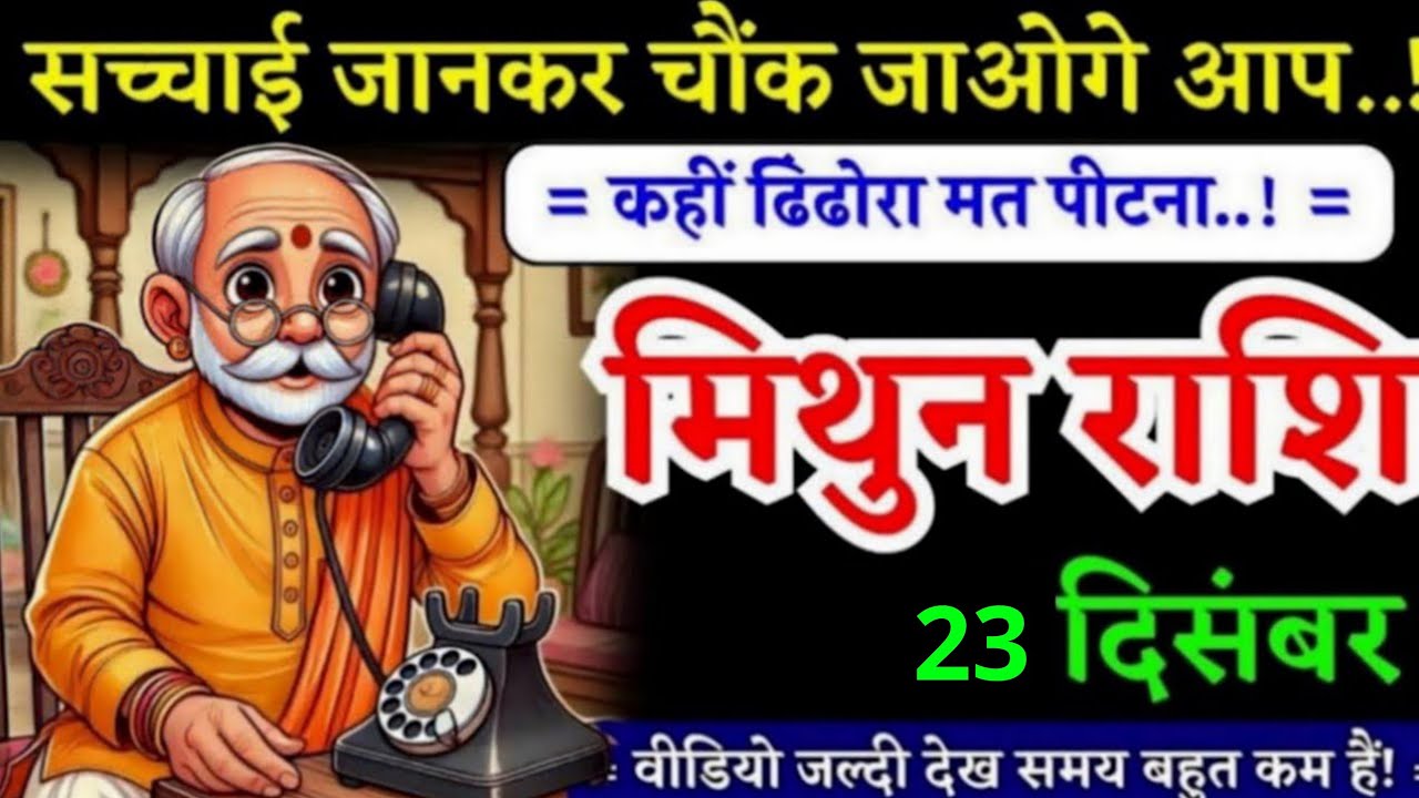 23 दिसंबर, मिथुन राशि, सच्चाई जानकर चौंक जाओगे आप, Mithun Rashi, अब कामयाबी कदम चूमेगी - YouTube