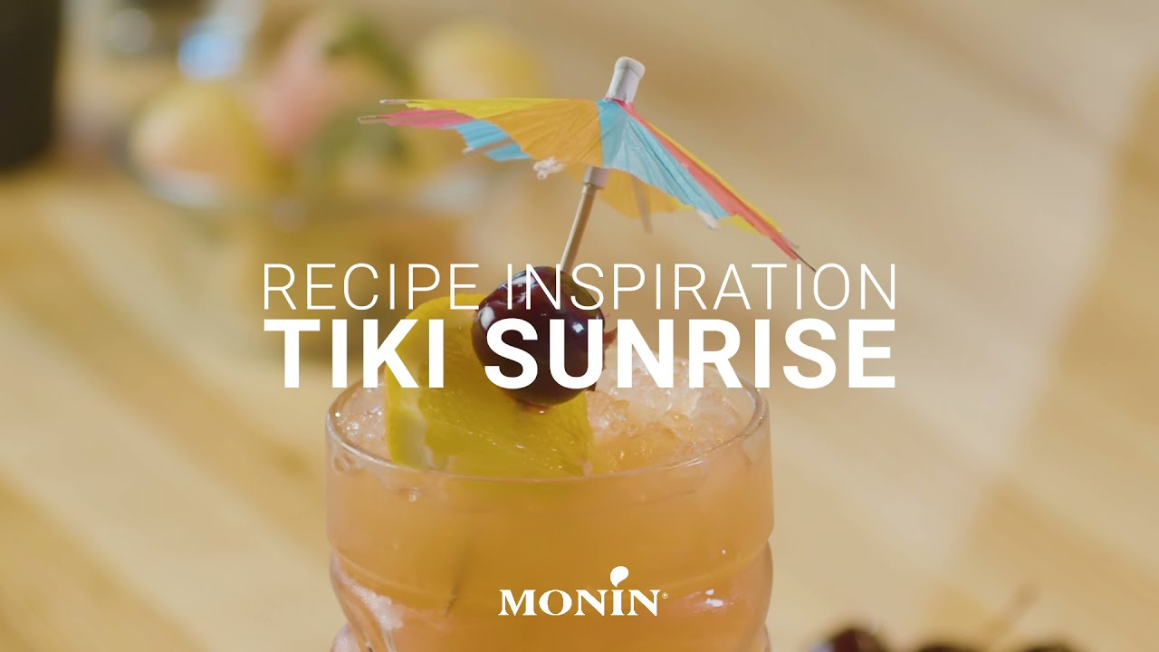 Monin Recipe Inspiration: Tiki Sunrise Cocktail - YouTube