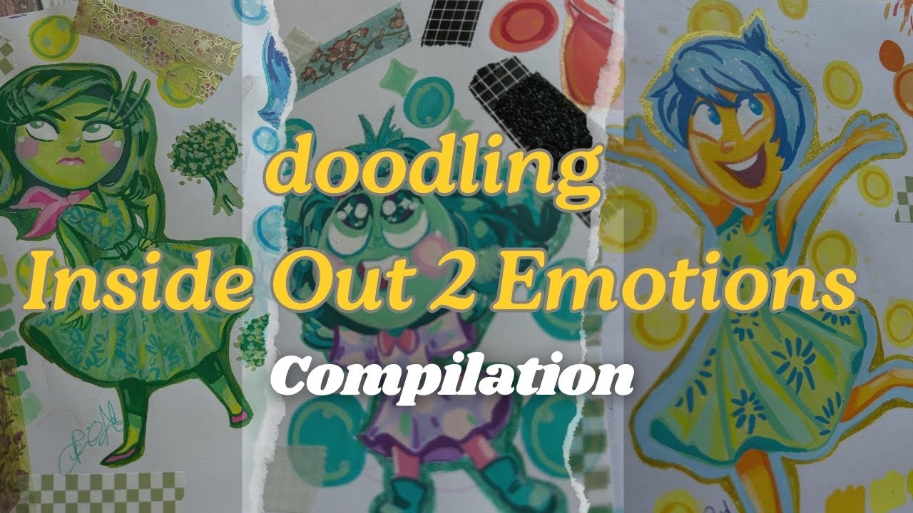 Drawing INSIDE OUT 2 Emotions Compilation - Using ARRTX ACRYLIC PAINT ...