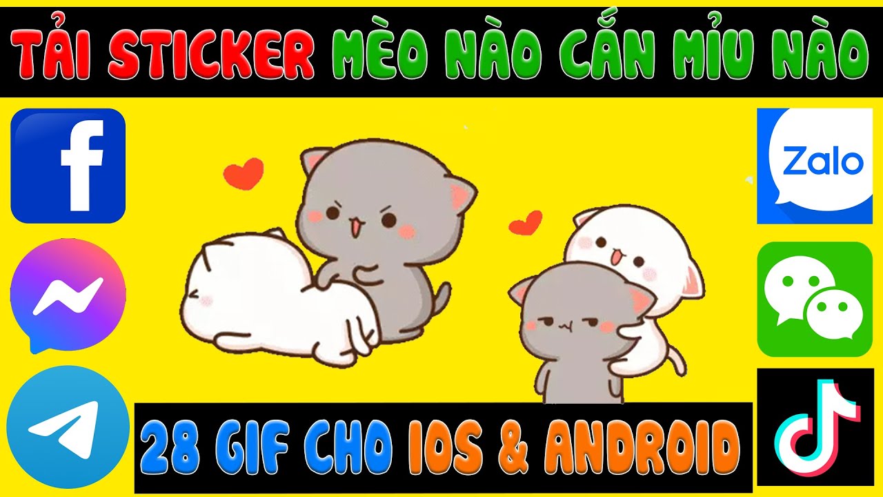 Tải và dùng Sticker Mèo nào cắn Mỉu nào trên FB, Messenger, Zalo cho ...