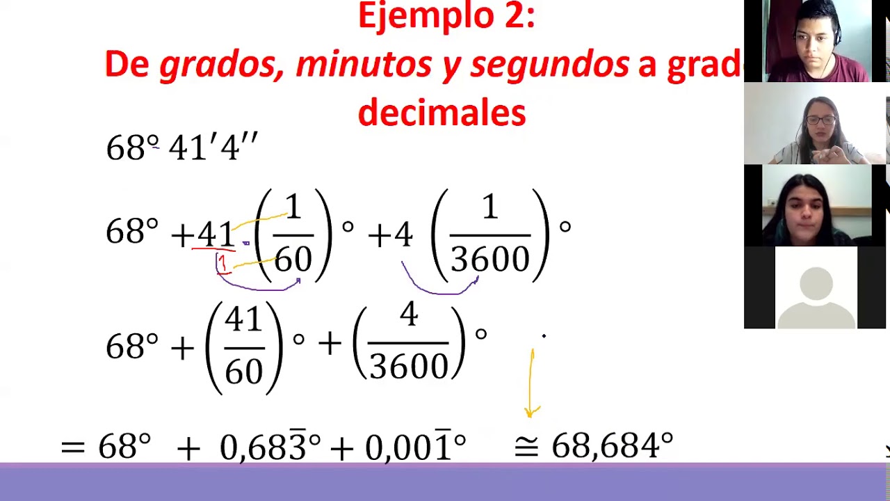 De grados decimales, a grados, minutos y segundo. Clase 1004 Febrero 12 ...