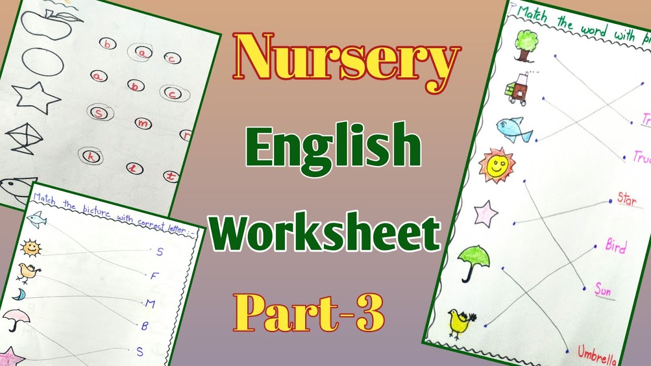 Nursery English worksheet/ English worksheet for nursery class - YouTube