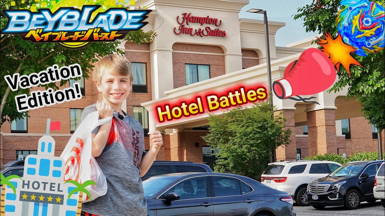 Battling Beyblades in Our Hotel Room! Beyblade Burst Blind Pick Battles ...