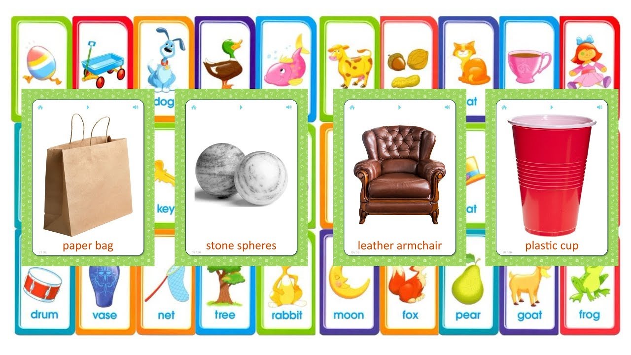 Flashcards for kids - Materials - learn words in English. - YouTube