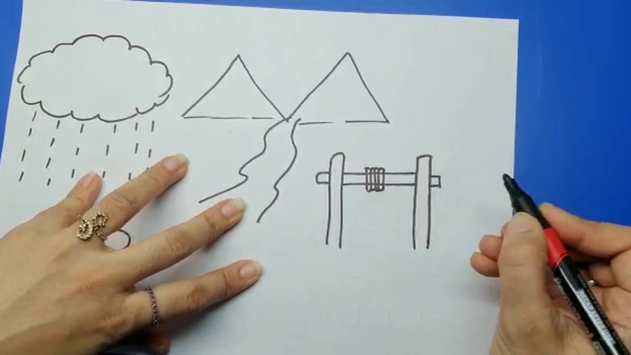 Easy Drawing -Pictures of sources of water. - YouTube