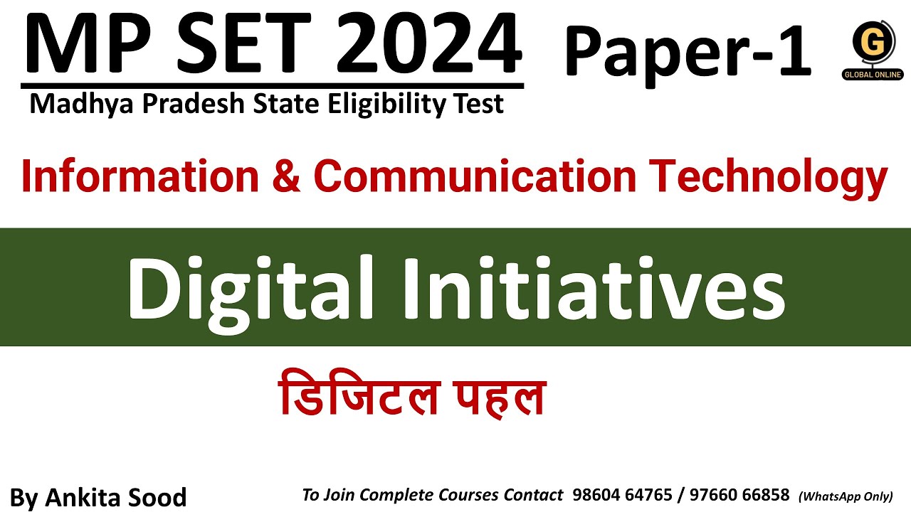 MPSET 2024 Paper 1 Preparation | Digital Initiatives MCQs |Madhya ...