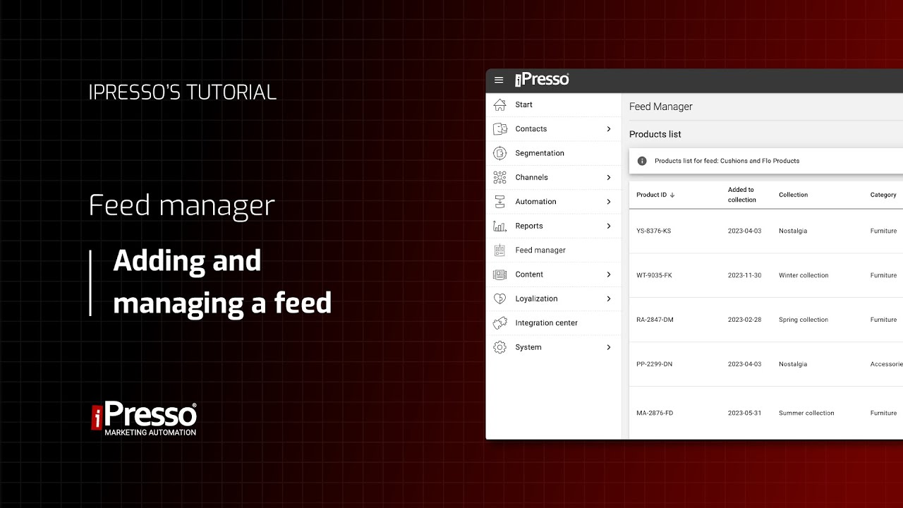[EN] Feed manager - adding and managing a feed || iPresso Tutorial ...