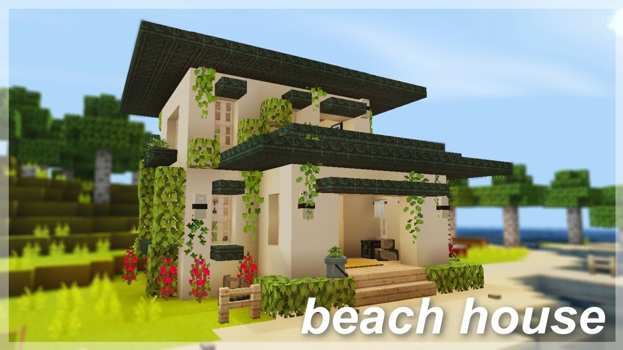 [Minecraft] Beach House | aesthetic speedbuild 🌊🐠 - YouTube