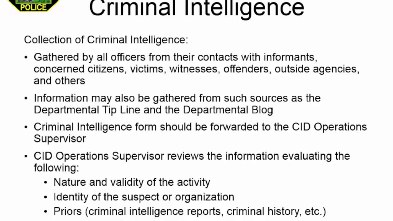 Criminal Intelligence - YouTube
