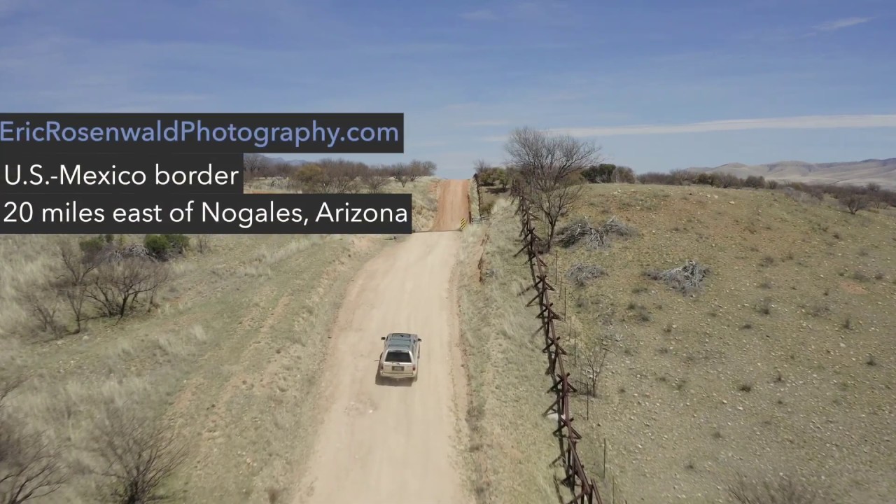 Aerial View of a Remote Stretch of the U.S.-Mexico Border in Arizona ...