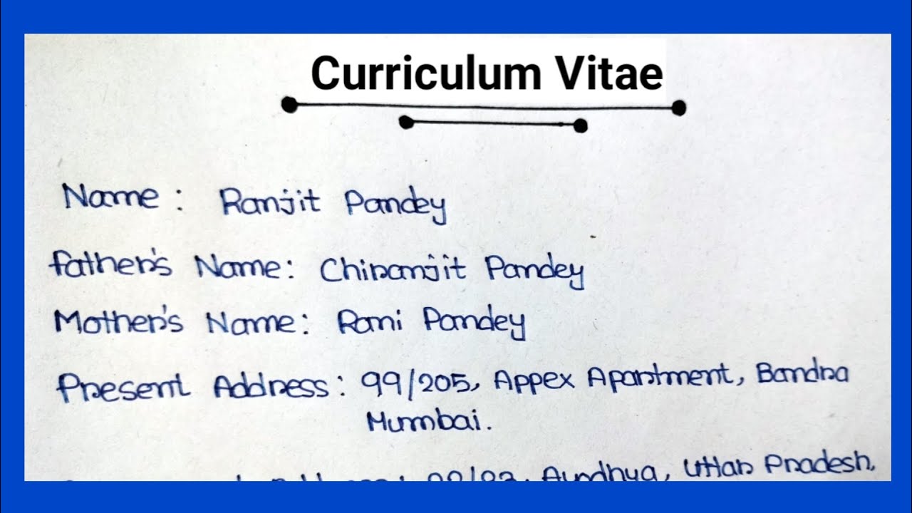 How to write a Curriculum Vitae | How to write a resume | How to write ...