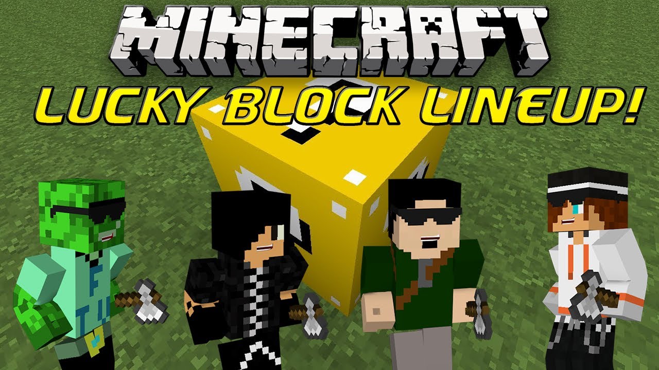 Minecraft: LUCKY BLOCK LINEUP! w/Friends! - GET OWNED BY BOB - YouTube