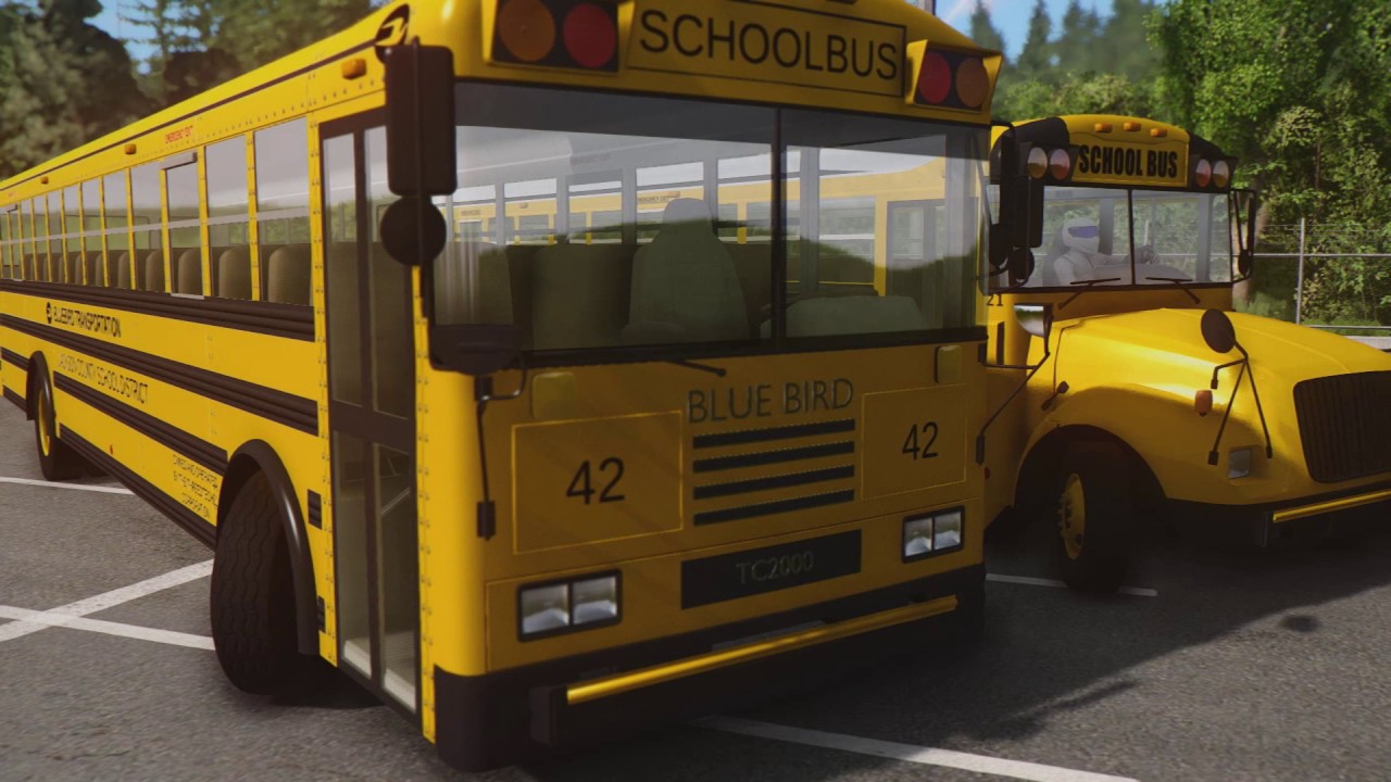 BeamNG -- Blue Bird TC-2000 (Type-D) Rear Engine [OFFICIAL TRAILER ...