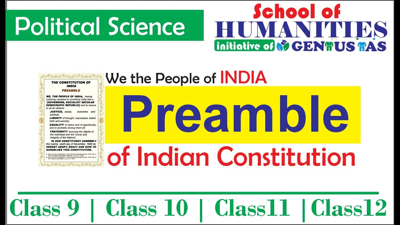 Preamble of INDIAN Constitution | Class 9 | Class 10 | Class 11 | Class ...