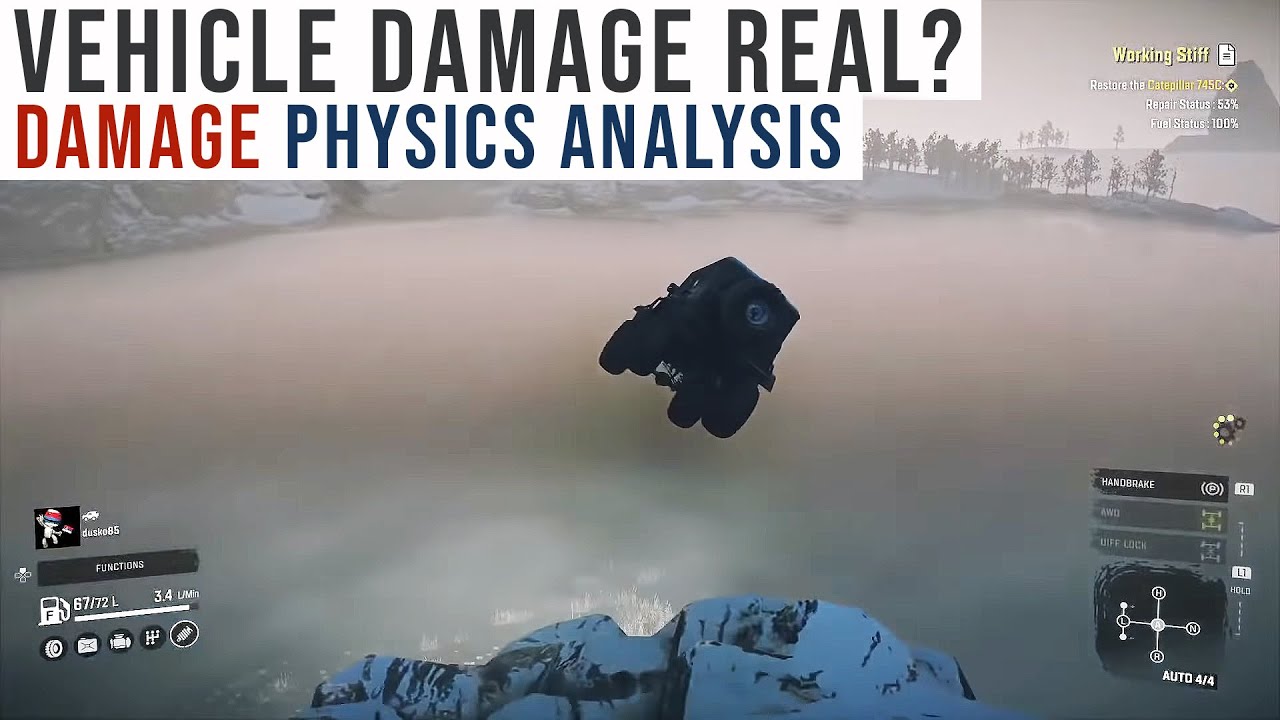 SnowRunner Vehicle DAMAGE Physics Analysis - Jumping off Cliff !! - YouTube