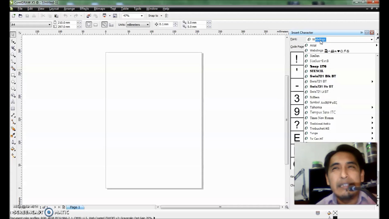 Diseñar utilizando fuentes Webdings - YouTube