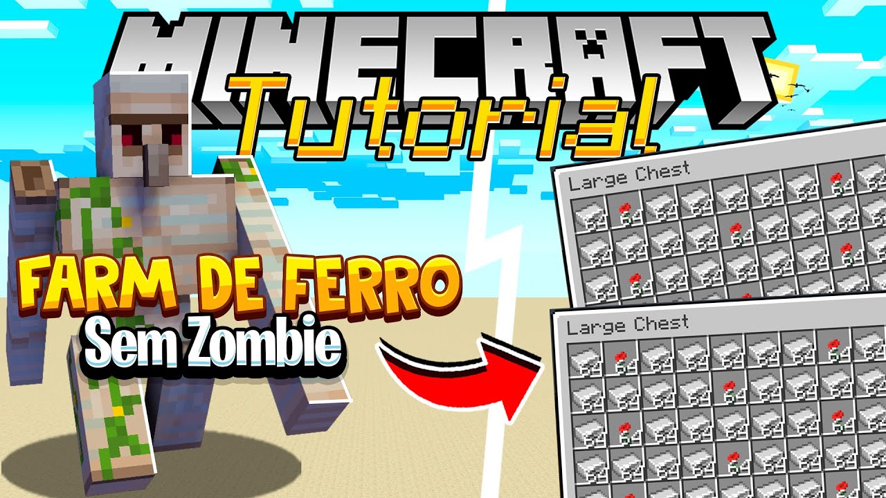 FARM DE FERRO SEM ZOMBIE - FÁCIL E EFICIENTE (Minecraft 1.16+) - YouTube