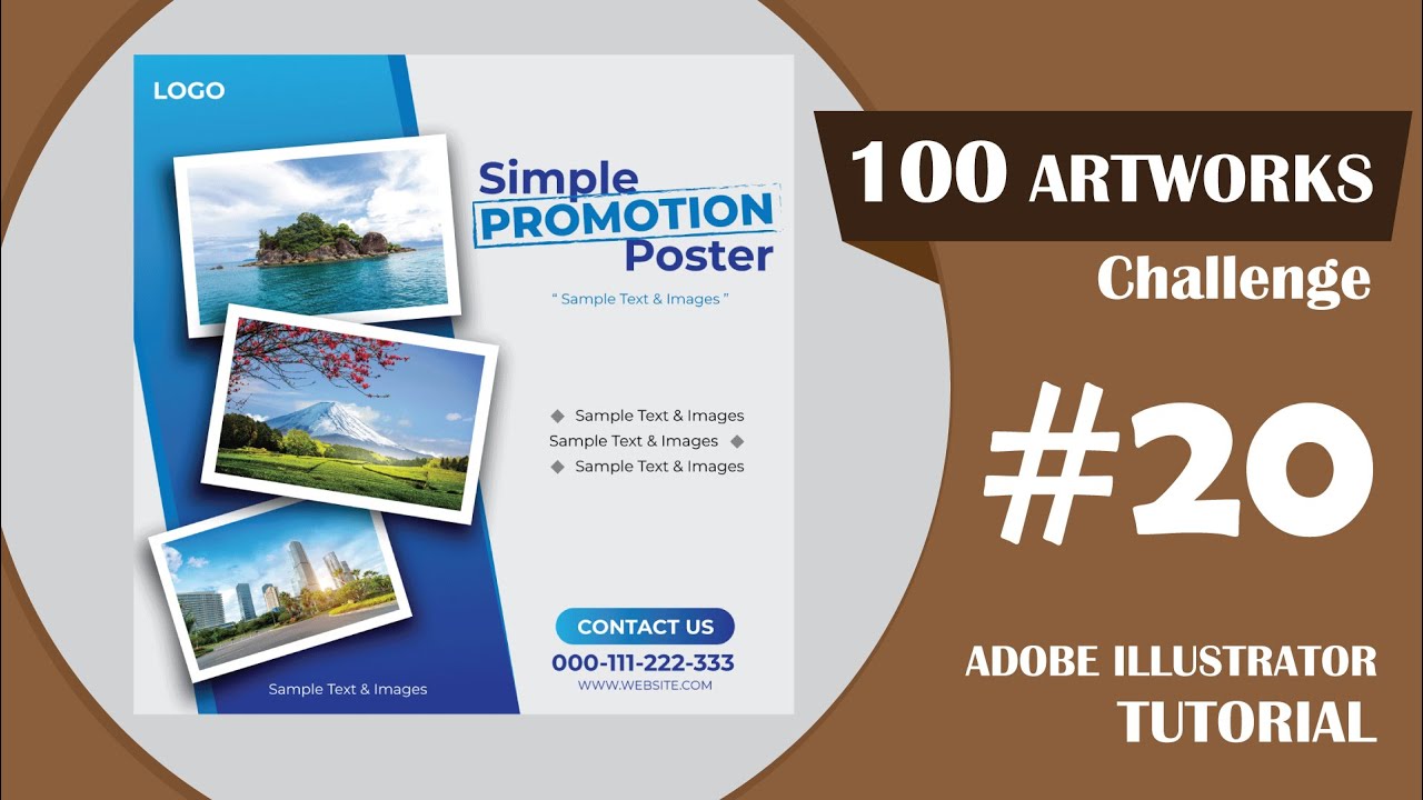 Design simple promotional poster in adobe illustrator | Tutorial - YouTube