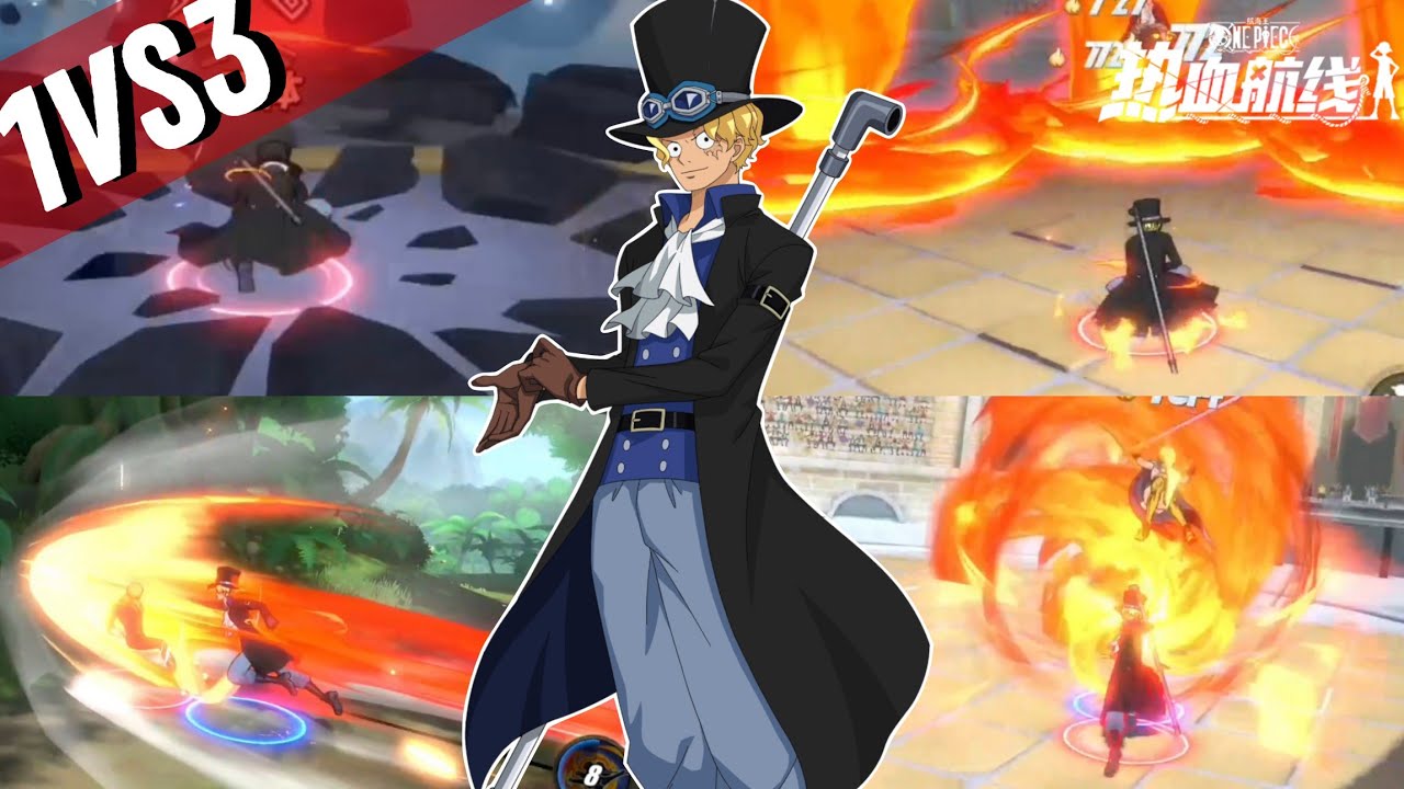 🎩🤜🔥 SABO THE FLAME EMPEROR 1vs3 PVP MATCHES GAMEPLAY - One Piece ...