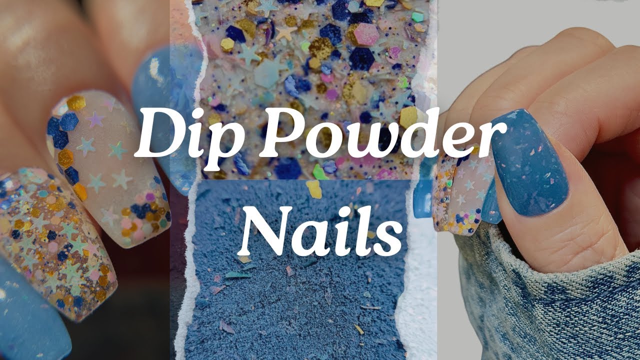 Dip Powder Nails at Home | NO GELS | DIY Nails | Glitter Application ...