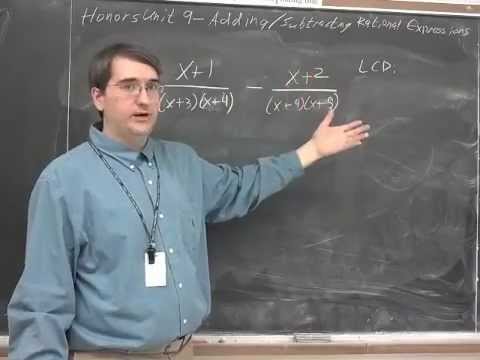 Honors Unit 10 - Video 3 - Adding and Subtracting - Binomial Denominators Part 2 - YouTube