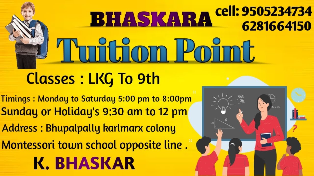 Bhaskara tuition Point Montessori town school opposite line #tuition # ...