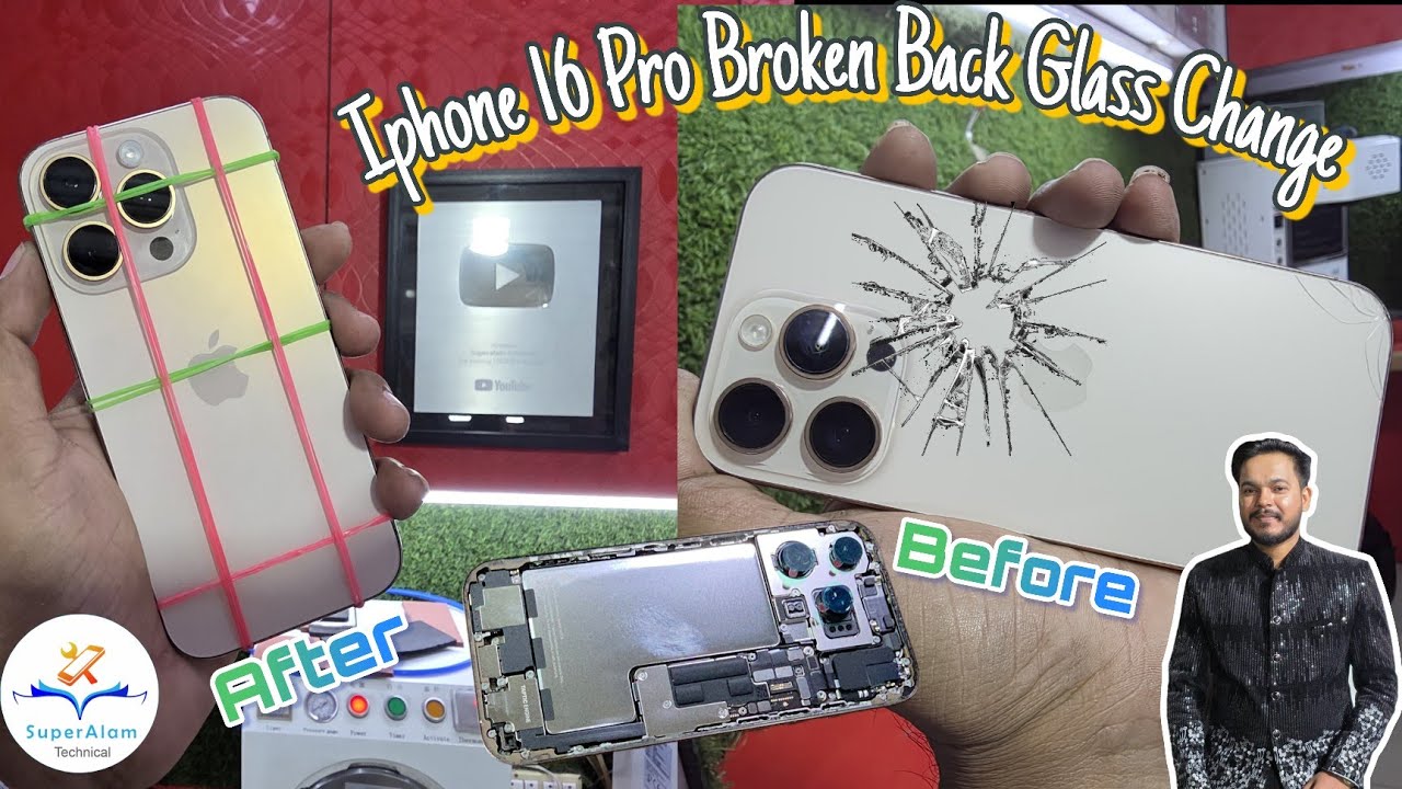 Iphone 16 Pro Broken Back Glass Replacement Original || Iphone 16 Pro ...