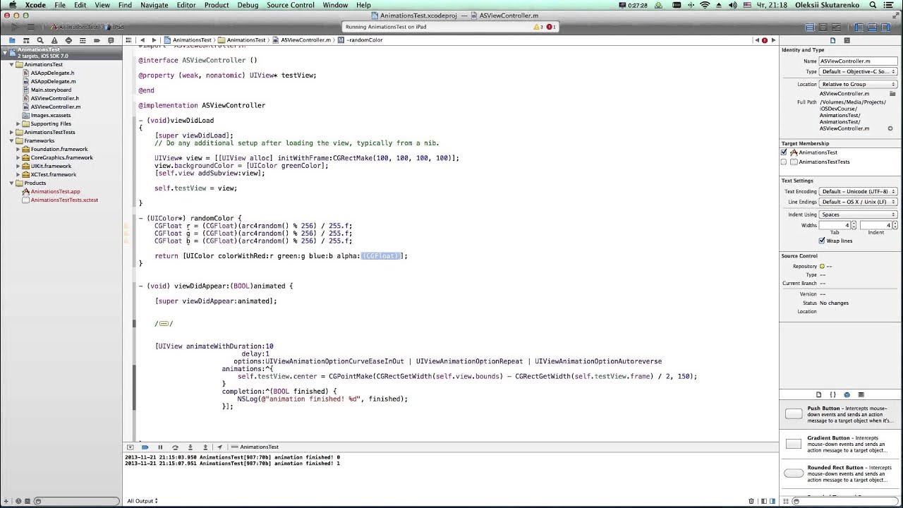 iOS Development Course Beginner - 21. UIView Animations - YouTube