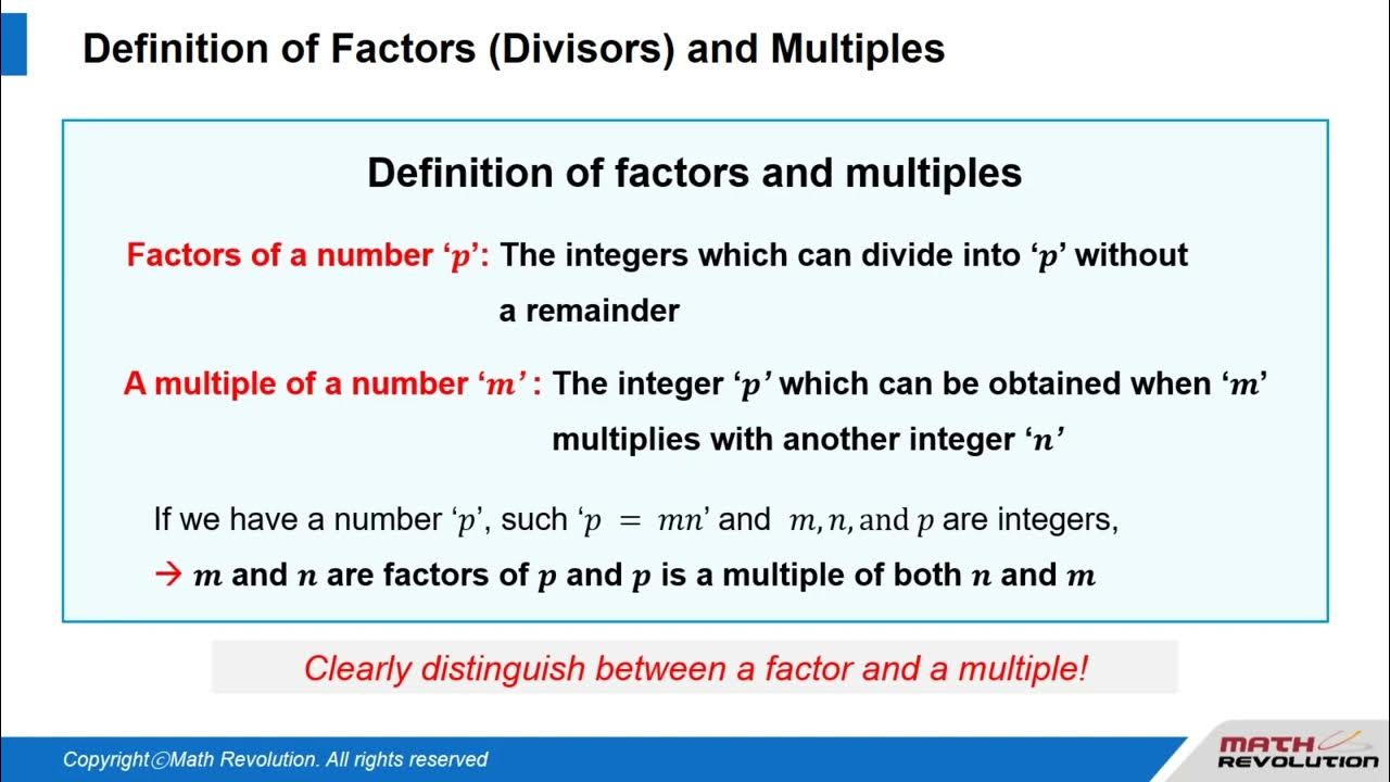 G15. Definition of Factors (Divisors) and Multiples - YouTube