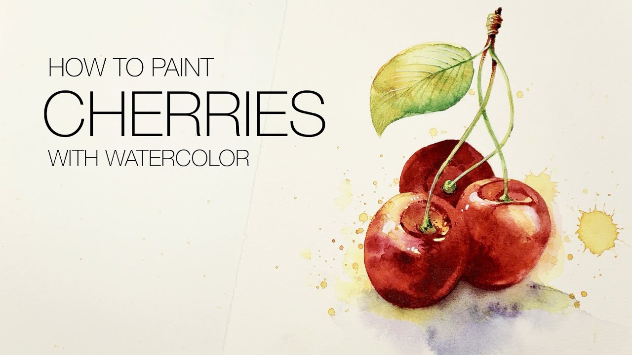 How to paint CHERRIES with watercolor - YouTube