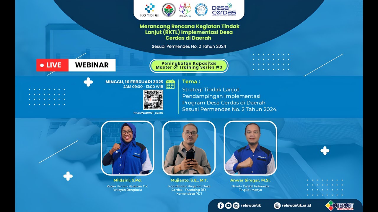 WEBINAR: Merancang Kegiatan Tindak Lanjut (RTL) Implementasi Desa Cerdas di Daerah - YouTube