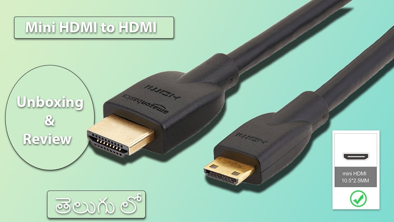 Mini-HDMI to HDMI Cable Unboxing and Review By LokeshTech - YouTube
