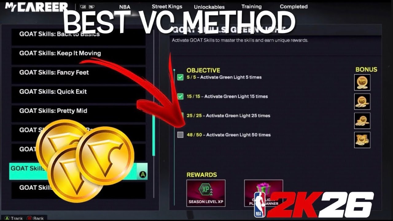 THE *NEW* BEST VC METHOD IN NBA 2K26 SEASON 3 STEP BY STEP! EASY 50K ...