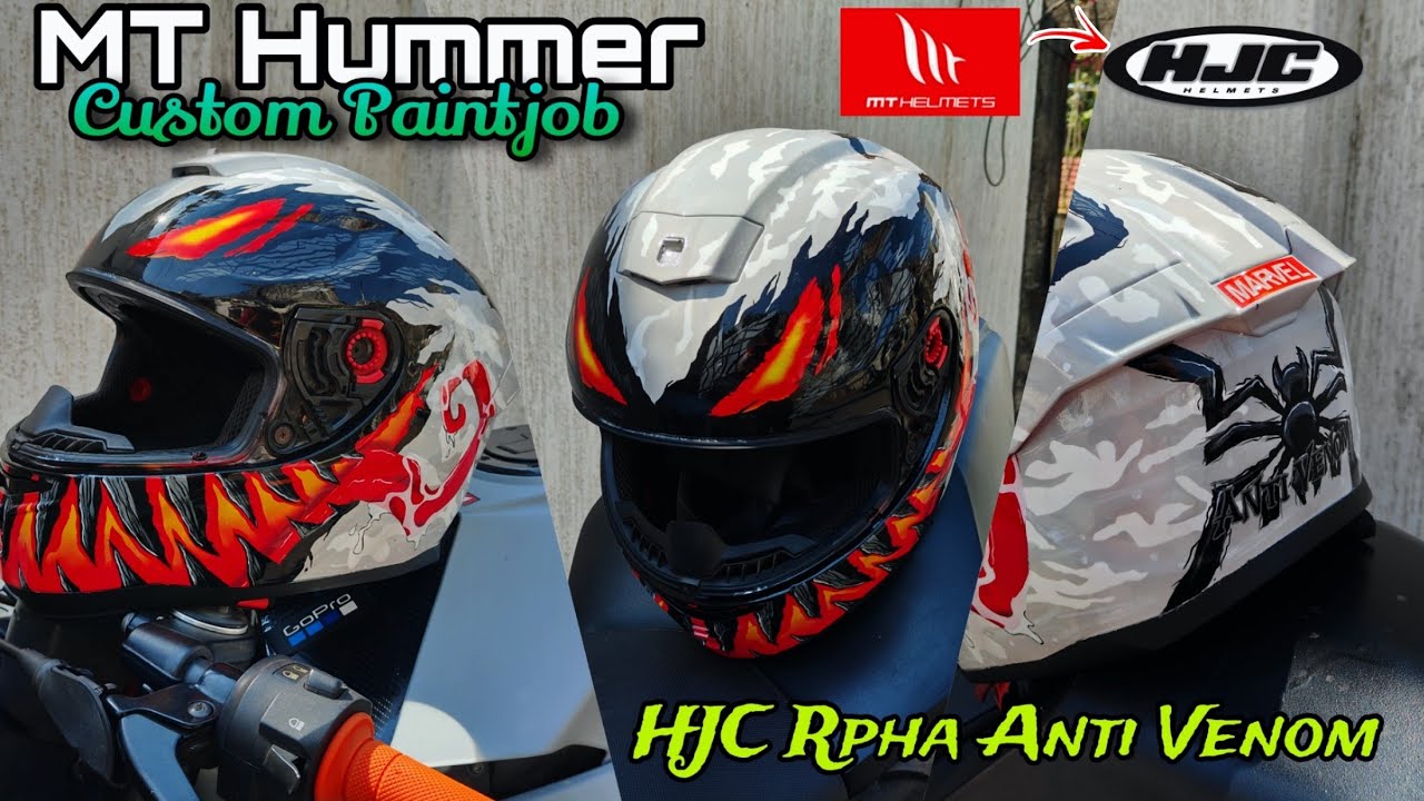 Custom helmet painting Mt hummer to Hjc Anti Venom |GJ05| Airbrush | # ...