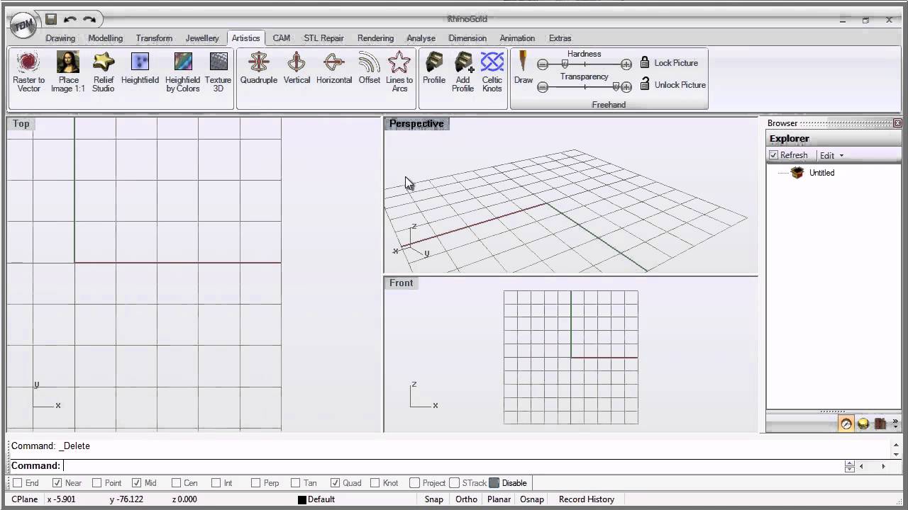 RhinoGold Training Level 1 - 12.7 Symmetric Curves - YouTube
