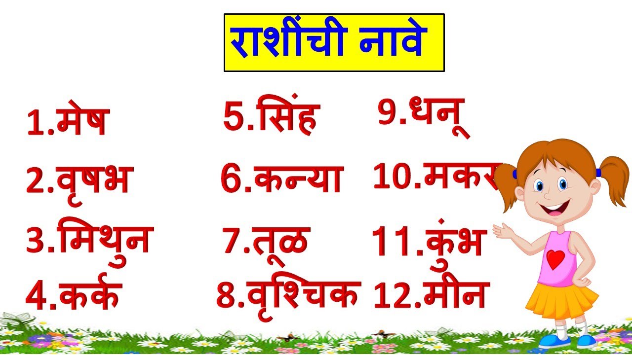 राशींची नावे |rashinchi nave marathi |12 rashi ke naam |बारा राशी नावे ...