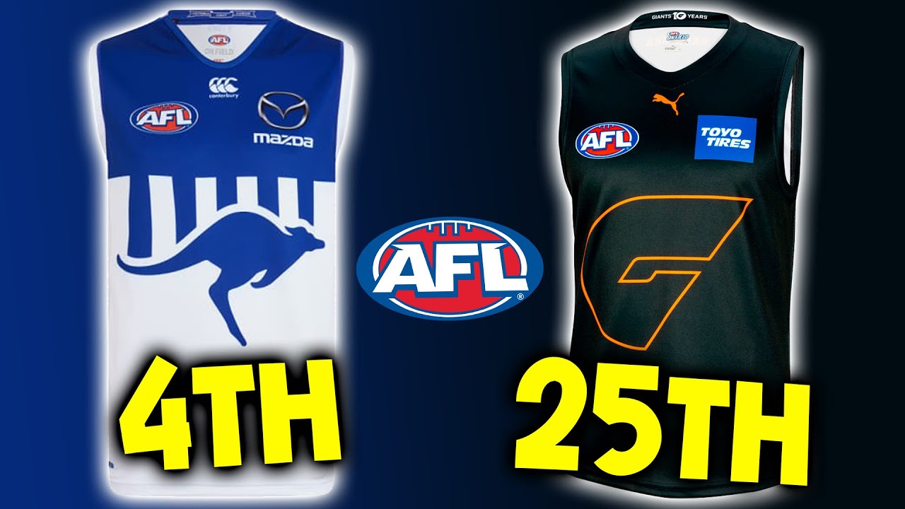 TOP 25 BEST AFL GUERNSEYS IN HISTORY - YouTube