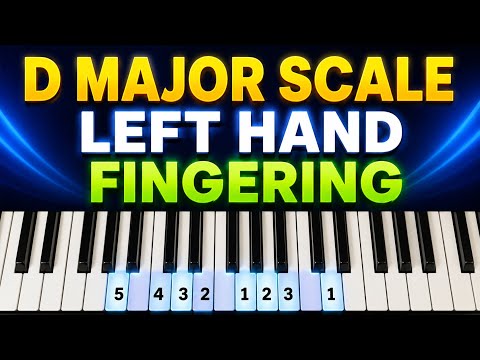 For Beginners How to play D Major Scale Left Hand Fingering 🎹🎵