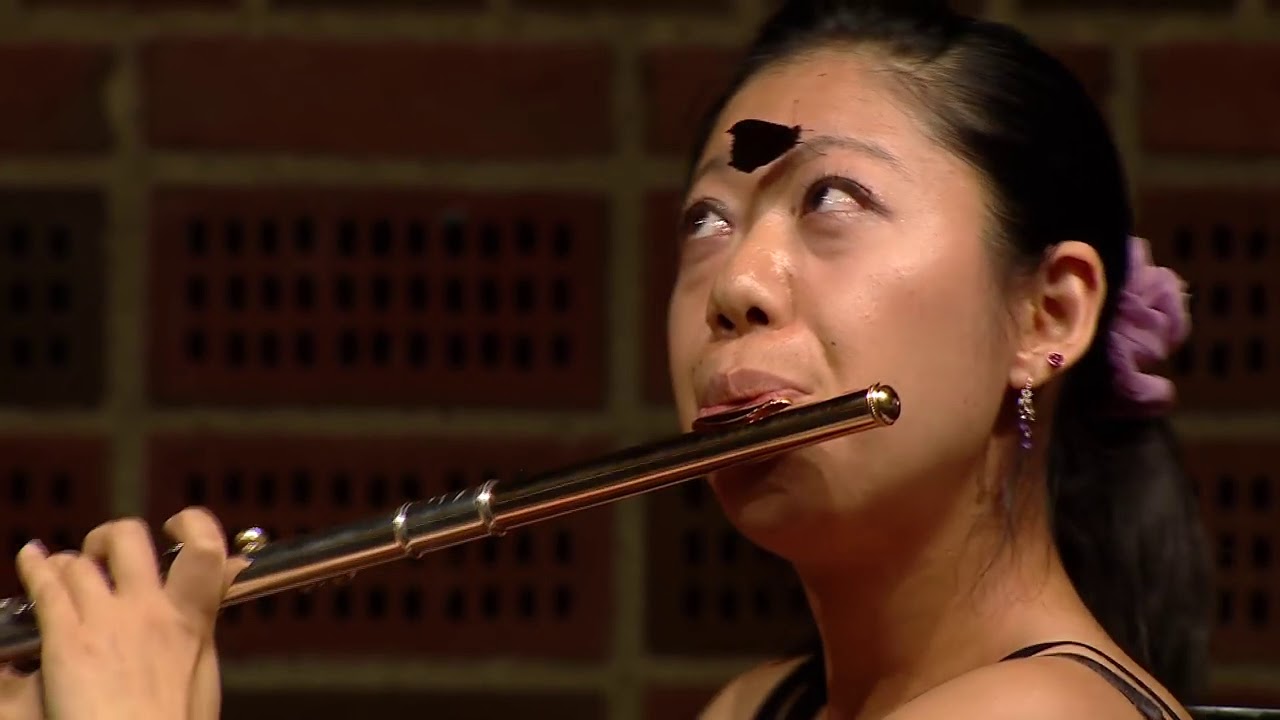 Butterfly Lands on Flutist's Face During Competition - YouTube