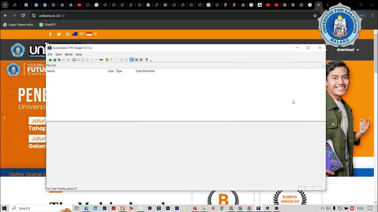 UTS Digital Forensic Akuisisi Data Menggunakan FTK Imager 4.7.1.2 - YouTube
