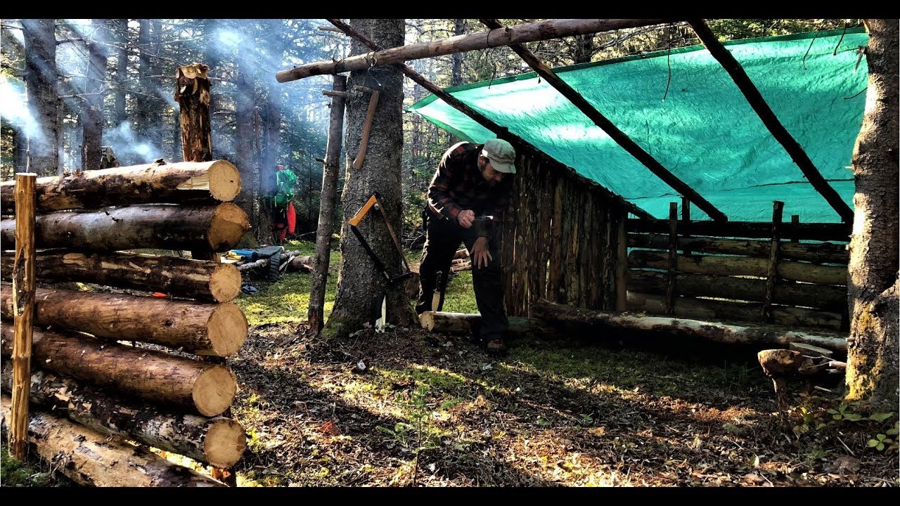 Building a Bushcraft Shelter -Its Starting to Look Like Something ...