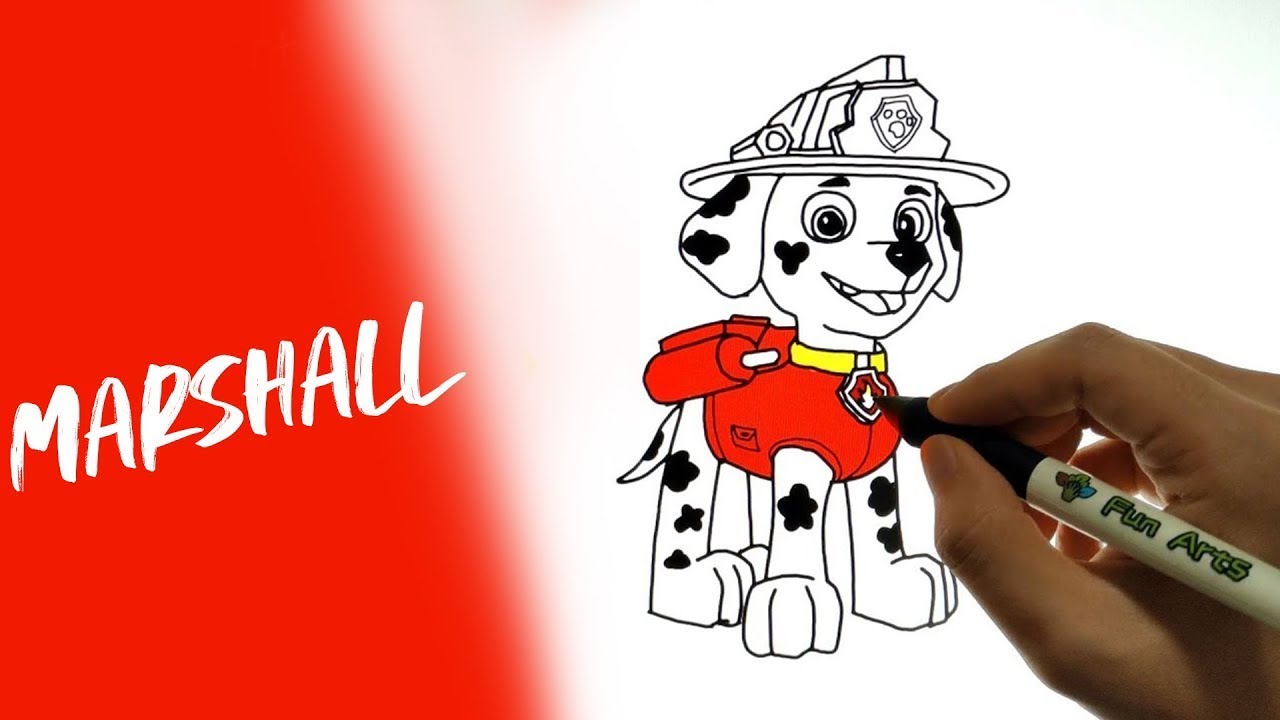 How to Draw Marshall from Paw Patrol - YouTube