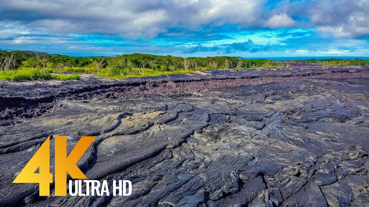 4K Aerial Relax Video - Amazing Lava Fields of Big Island from the ...
