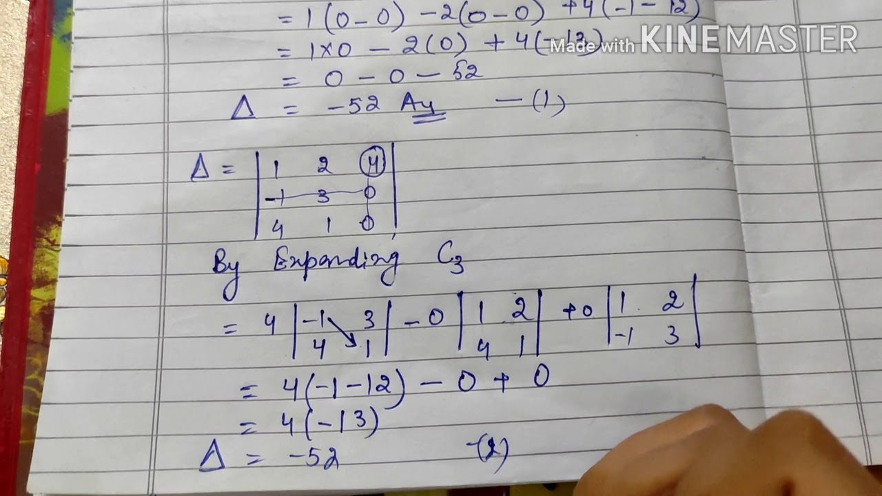 Class -12th[Maths] Determinant of the Matrix of order 3. - YouTube