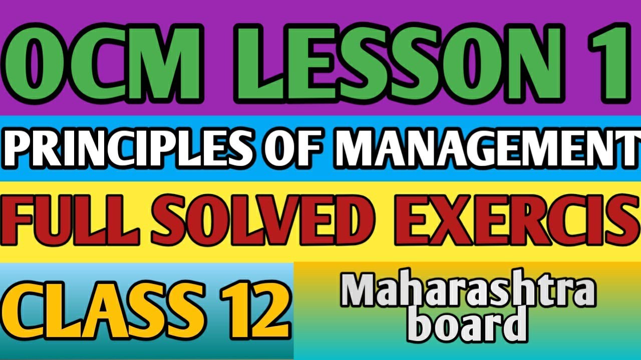 principles of management solved exercise | class 12 OCM | ( check pdf ...