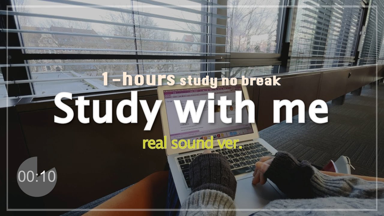 1-HOUR STUDY WITH ME 4K / Real sound ambient ver./ 📚 library at ...
