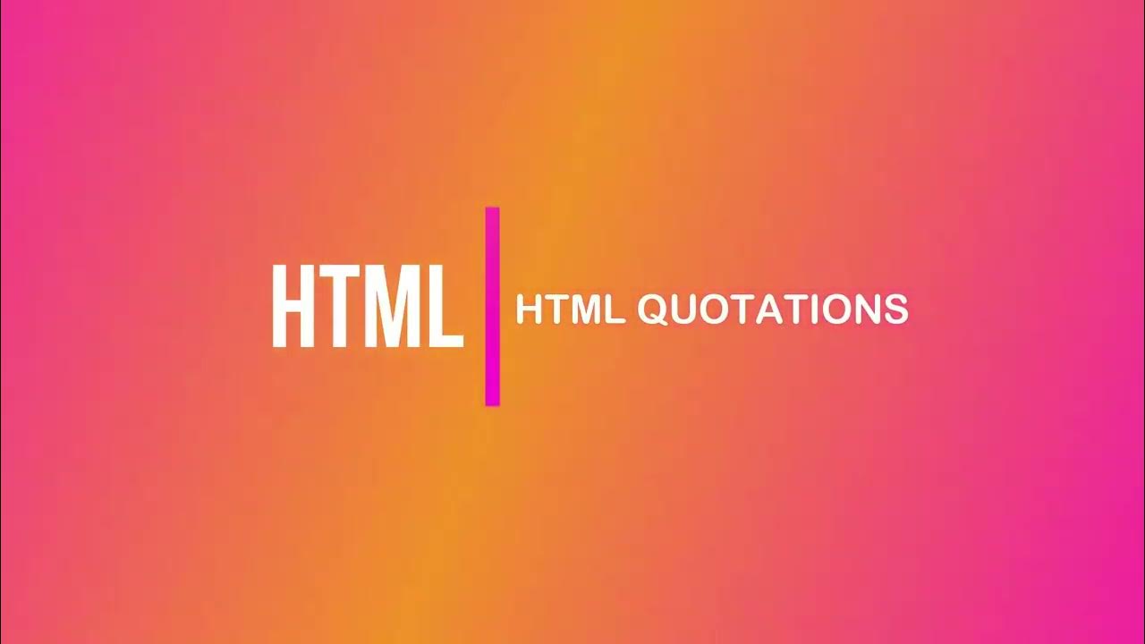 HTML Quotations - Thehackitect - YouTube